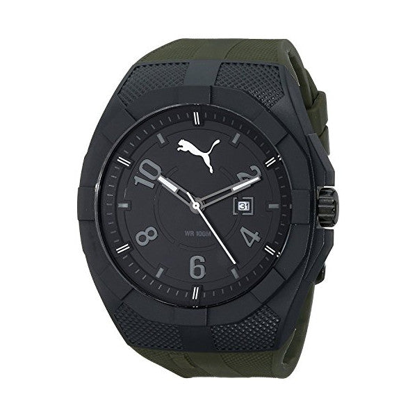 Puma Men's Iconic Army Green Analog Display Japanese Quartz Green Watc ...